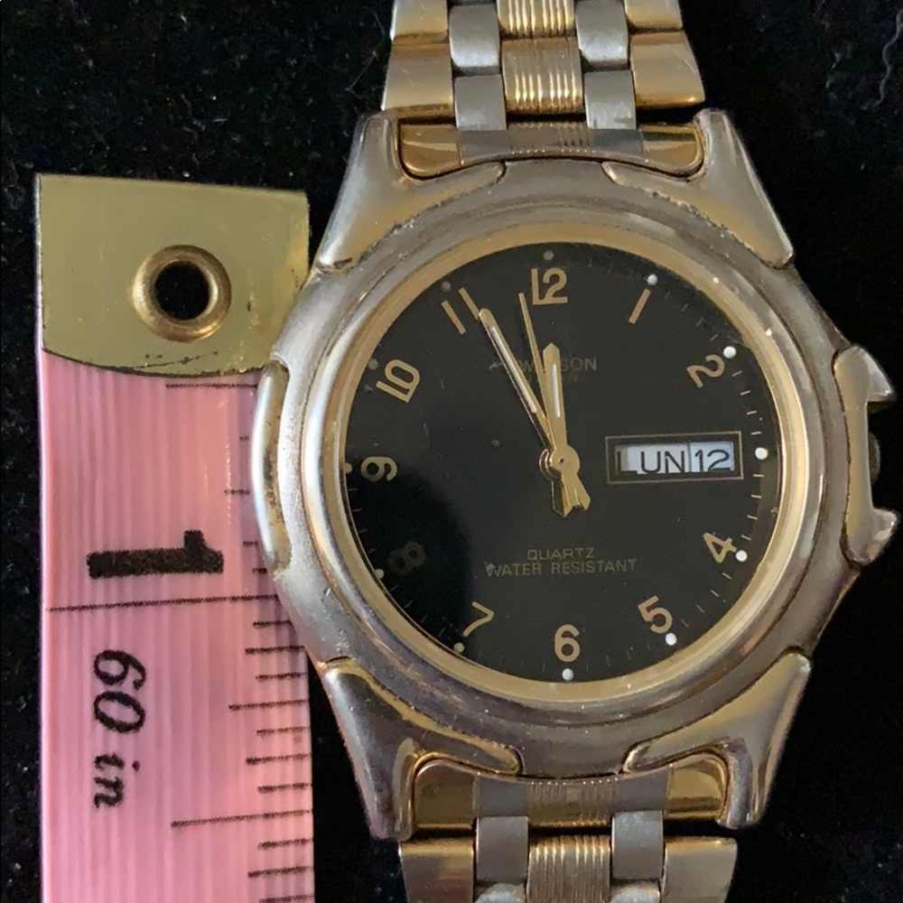 Swanson Watch 2tone Men’s Watch Black Face Guc 9” - Gem